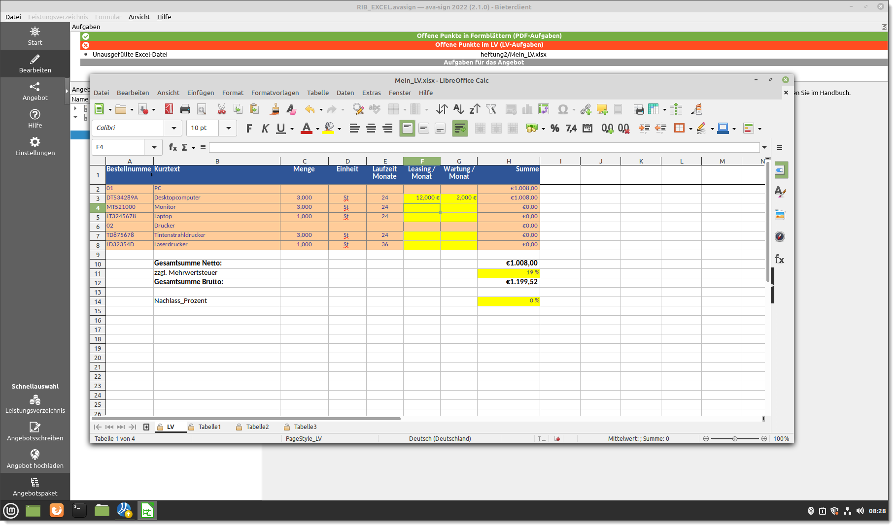 Kann ich Excel-LVs unter Linux bearbeiten?